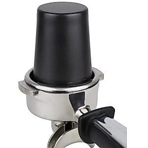 Coffee Dosing Cup 58mm, Stainless Steel Espresso Coffee Dosing Cup Espresso Coffee Machine Accessories, Coffee Powder Feeder Part Coffee Grinder Powder Cup Compatible with 54mm Portafilter, Black