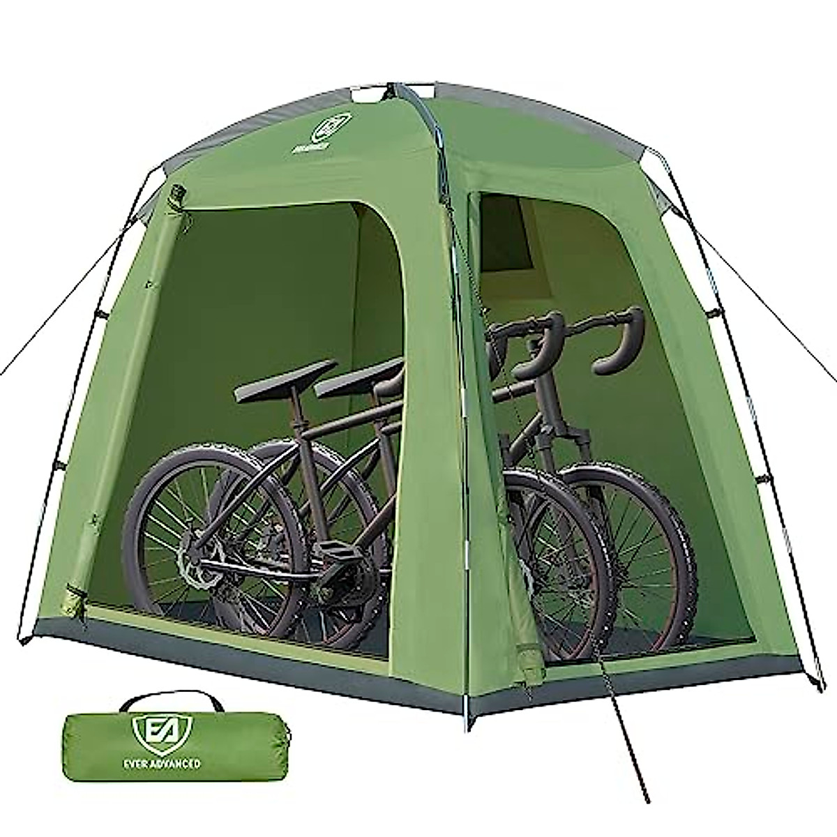 EVER ADVANCED Bike Storage Tent, 6.6 ft Outdoor Storage Sheds for Bicycle, Motorcycle, PU4000 mm Waterproof and Weatherproof Lawn Mower Garden Tools Shelter Cover