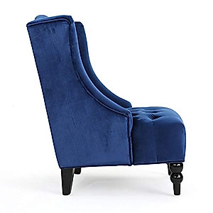 Christopher Knight Home Toddman High-Back Velvet Club Chair, Navy Blue