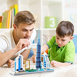 DOLBLOCK Architecture Dubai Skyline Collectible Model Building Kit Micro Mini Blocks Sets for Adults Toy Present Model Kit for Kids, 2545 Pieces
