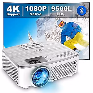 Native 1080P Projector, Movie Projector for Outdoor Use, 9500L Full HD Home Projector 4K Support 150" Display Home Theater Compatible with USB, Xbox, PS5, TV Stick, HDMI