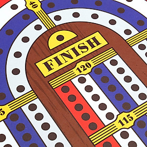 Tabletop Cribbage - Giant Spill-Resistant Neoprene Track Game Board (22" x 40") with 9 Pawns, Deck of Cards, & Travel Carry Bag - Classic Family Board Game Night & Bar Games - 2-4 Players, 30+ mins