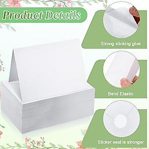 Yeaqee 200 Pack Blank Cards with Envelopes and Stickers Thank You Note Cards Self Adhesive Envelopes Blank Greeting Cards Small Envelopes for Kids Stationary Set Card Making (White)