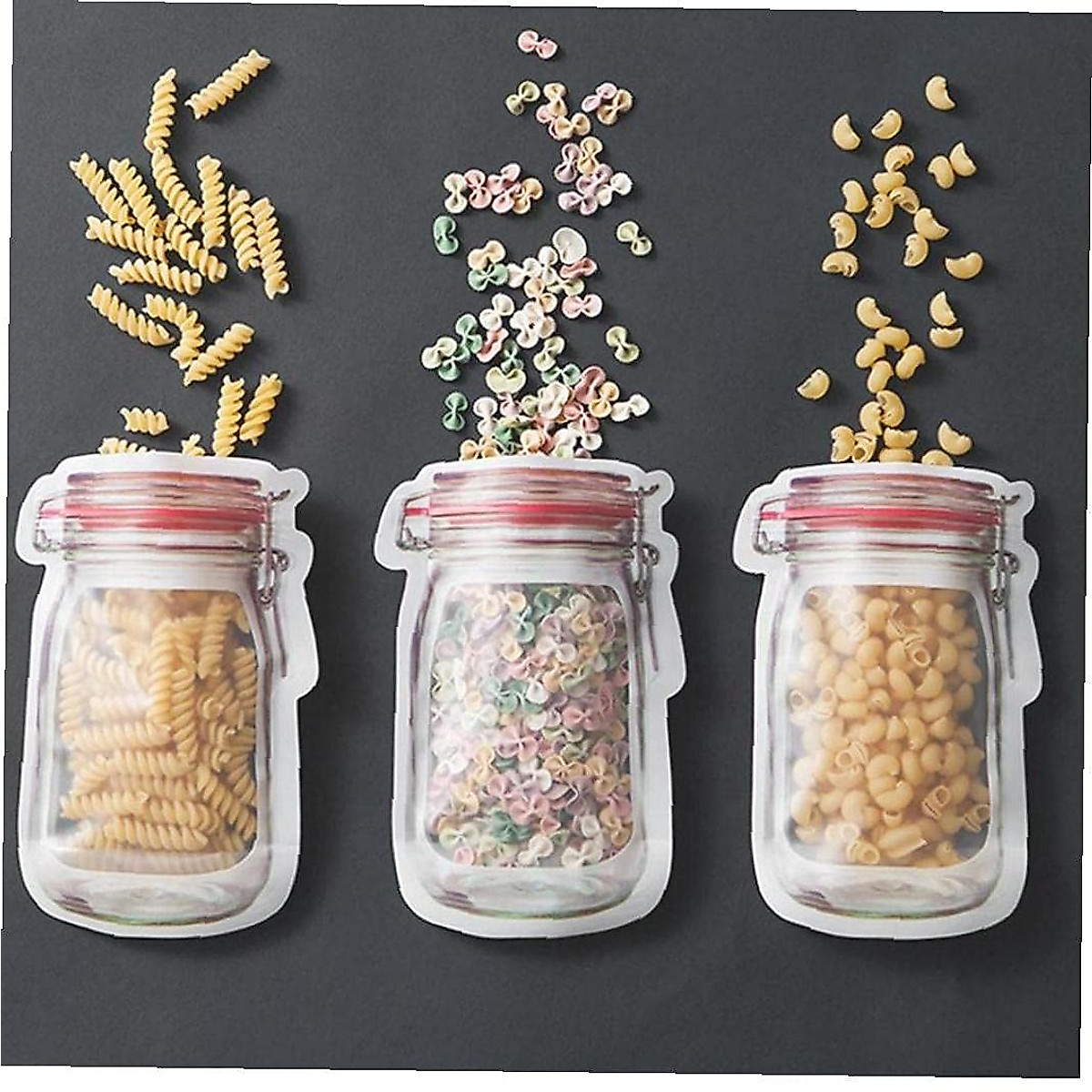 10pc Food Storage Containers Reusable Silicone Food Bags Jar-Shaped Bag Lunch Snacks Fruit Bag for Picnic Travel
