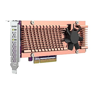 QNAP QM2-2P-384A Dual M.2 PCIe SSD Expansion Card, Supports up to Two M.2 2280/22110 Form Factor M.2 PCIe (Gen3 x4) SSDs, PCIe Gen3 x8 Host Interface, Low-Profile Bracket pre-Loaded, 2 x SSD