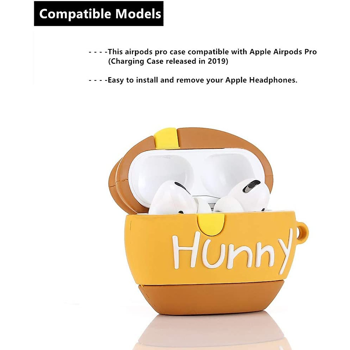 Airpods Pro Silicone Case Funny Cover Compatible for Apple Airpods Pro[3D Cartoon Pattern][Designed for Kids Girl and Boys][Honey Pot]