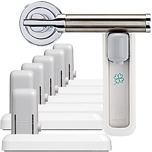 Set-of-6 - Child Door Locks, Baby Door Lock, Child Proof Door Lock, Door Safety for Kids, Child Locks for Door, Door Locks for Kids Safety, Door Lever Child Lock, Lever Locks, by Nefer Creations