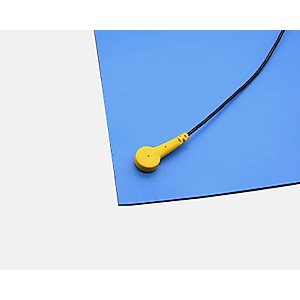 ESD High Temperature Mat Kit,ESD Mats,ESD Rubber Mat,ESD Kit,16" x 24" x 0.08",Blue, Anti-Static Mat with ESD Wrist Strap and ESD Grounding Cord for Sensitive Electronics Working - ESD Mat Kit