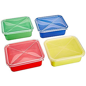 Zilpoo 4-Pack Toy Storage Organization Bins with Lids, 10 Quart Stackable Plastic Shelf Containers with Cover, Classroom School Supplies Closet Shelves Arts and Crafts Bin