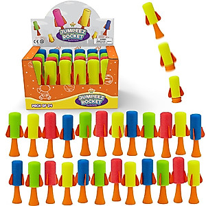 IPIDIPI TOYS Jumping Rockets Poppers - Spring Launcher Toys for Kids - Christmas Party Favors, Stocking Stuffers, School Prize, Classroom Games, Outdoor Fun, Birthday Toys, Random Color, Pack of 24