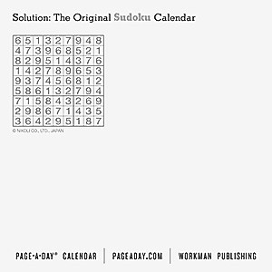 Original Sudoku Page-A-Day Calendar 2021
