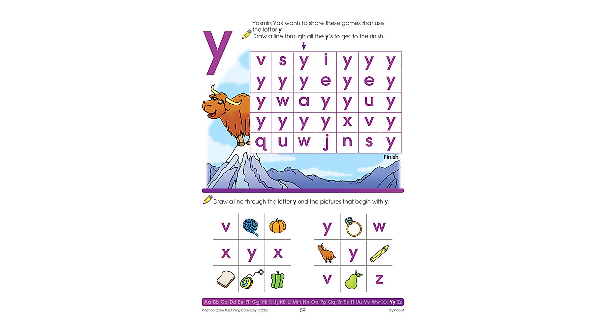 School Zone Alphabet Workbook for Preschoolers | 64 Fun Pages
