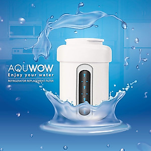 AQUWOW AW-MWF Refrigerator Water Filter MWF, Replacement for GE SmartWater MWFP, MWFA, GWF, HDX FMG-1, WFC1201, GSE25GSHECSS, PC75009, RWF1060, 197D6321P006