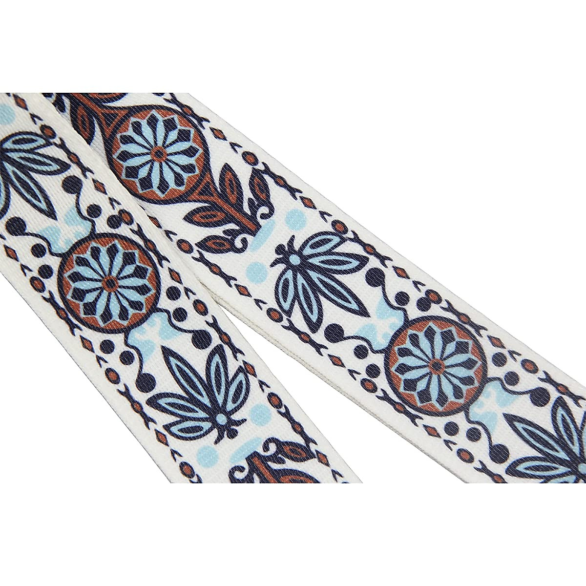 Duwi Wide Purse Strap Jacquard Guitar Style Strap Multicolor Canvas Adjustable Crossbody Bag Strap(no,white,dark pattern)