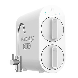 Waterdrop G2P600 Reverse Osmosis System, NSF/ANSI 372 Certified, 600 GPD Reverse Osmosis Water Filter, 7 Stage Tankless RO Water Filter System, Under Sink RO System, 2:1 Pure to Drain, Reduce PFAS