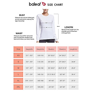 BALEAF Women's Long Sleeve Workout Tops Moisture Wicking Running Athletic Activewear UPF Tops Lightweight Soft White Size XS