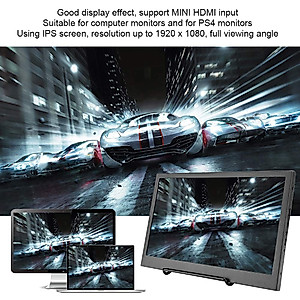 11.6 inch Portable Monitor, HDR High-Definition 16: 9 Screen Display, Support Mini Input Ideal for PS4 Computer Laptops