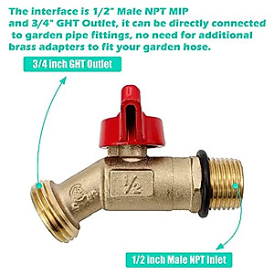 1 PCS IBC Tote Fittings Adapter, 275-330 Gallon Tank Adapter, 2" Fine Thread with 1 Brass Valve Faucet, Perfect for Garden Hose Connector Water Tank