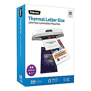 Fellowes® ImageLast UV Thermal Laminating Pouches, Letter Size, 9" x 11-1/2", 3 Mil, Clear, Pack of 160 Pouches