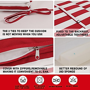HAIPUP Chaise Lounge Cushions Outdoor, Lounge Chair Cushion Outdoor Furniture Cushions for Patio Pool Lawn, Red & White Stripe