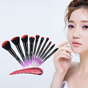Beautiful Makeup Brushes, Make Up Brushes Set Transparent Handle for Blush Foundation Eye Shadow Kabuki Concealer Cosmetic Brushes Kits Red Black Makeup Tools