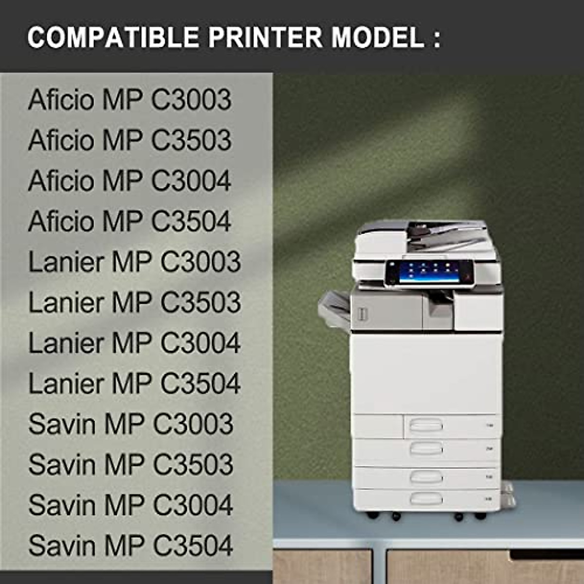 JUHASG Compatible 841815 Toner Cartridge Replacement for Ricoh Ricoh Aficio MP C3003 C3503 C3004 C3504 Lanier MP C3003 C3503 Savin MP C3003 C3503 C3504 Printe MP C3503 Toner Cartridge(1 Pack, Magenta)