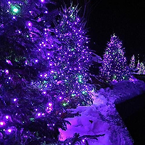 JFNV-200 LED Solar Purple Christmas Lights,String Lights,Waterproof Fairy Lights for Xmas, Home, Wedding, Patio, Lawn, Garden, Porch, Party and Holiday Decorations,8 Modes Light