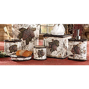 HiEnd Accents Birch Pinecone 4-PC Bath Countertop Accessory Set