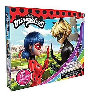 Zagtoon Miraculous Ladybug Giant Floor Puzzle for Kids with Superhero Girls Fun Pack Including Stickers, and More (3 Foot Puzzle)
