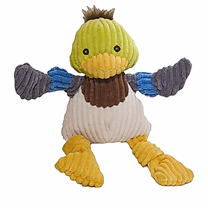 HuggleHounds Knottie Plush Dog Toy - Dog Stuffed Animal Toy, Puppy Toys, Squeaky Dog Toy for Small, Medium & Large Dogs, Durable Plush to Keep Them Busy - Dillie Duck, Large