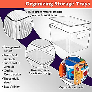 ClearSpace Plastic Storage Bins With lids – Perfect Kitchen Organization or Pantry Storage – Fridge Organizer, Pantry Organization and Storage Bins, Cabinet Organizers - 4 Pack