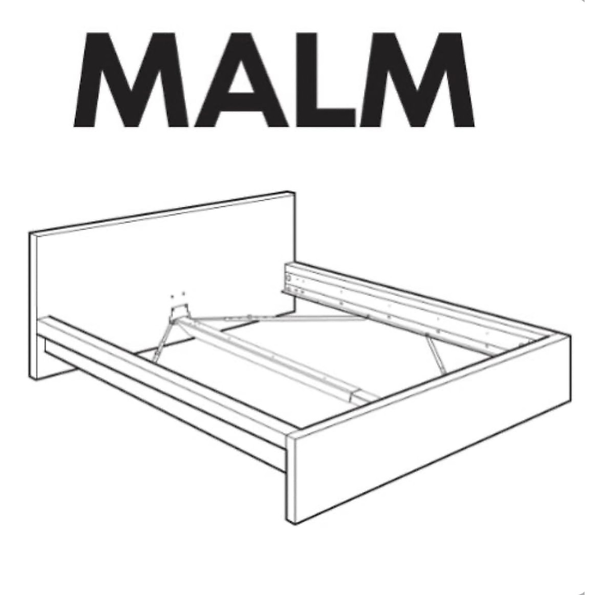 IKEA MALM Bed Frame Hardware (Compatible with Low & High Malm Bed Frame) Replacement Parts for Assembling Beds