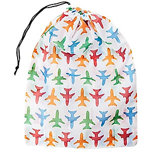 Kikkerland Airplane Travel Laundry Bag, 1 EA, Multi-Colored