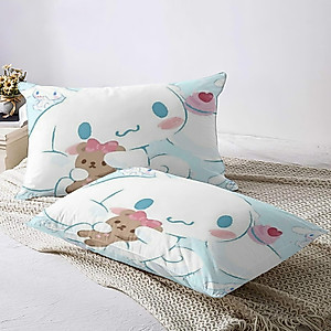 RIDD 3pcs Cinnamoroll Duvet Cover, Twin Bedding Sets, Kawaii Bedding, Anime Comforter Bedspread Quilt Cover, Kawaii Beding Gifts for Teenage Boys Girls, 2 Pillow Sham