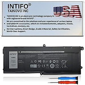 INTIFO 90Wh DT9XG Laptop Battery Compatible with Dell Alienware Area-51m R1 R2 ALWA51M-D1968W D1969PW D1733B D1746W D1735DB D1733PB D1766W D1748DW Series 07PWKV 0KJYFY [11.4V 90Wh 6-Cell]