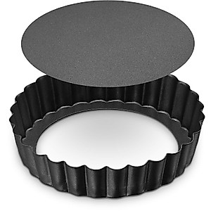 Gourmia GPA9375 Mini Tart Pans with Removable Bottom - 6 Pack, 5” Diameter, 1” Depth – 100% PFOA free Non Stick Carbon Steel - Miniature Molds For Pies, Cheese Cakes, Desserts, Quiche pan and More