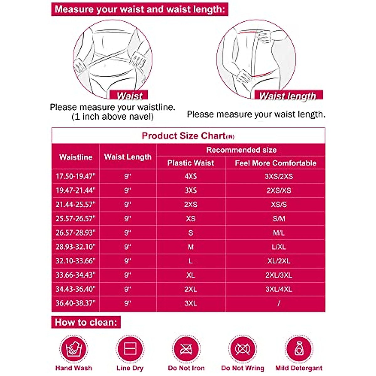 Atbuty Short Torso Waist Trainers Cincher Corset Underbust Body Shaper Latex Sport Girdle (Black (9'' Short Torso, 9 Steel Bones), XS)