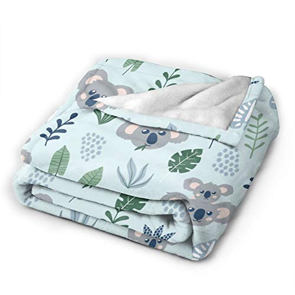 Cute Koalas Soft Throw Blanket All Season Microplush Warm Blankets Lightweight Tufted Fuzzy Flannel Fleece Throws Blanket for Bed Sofa Couch 50"x40"