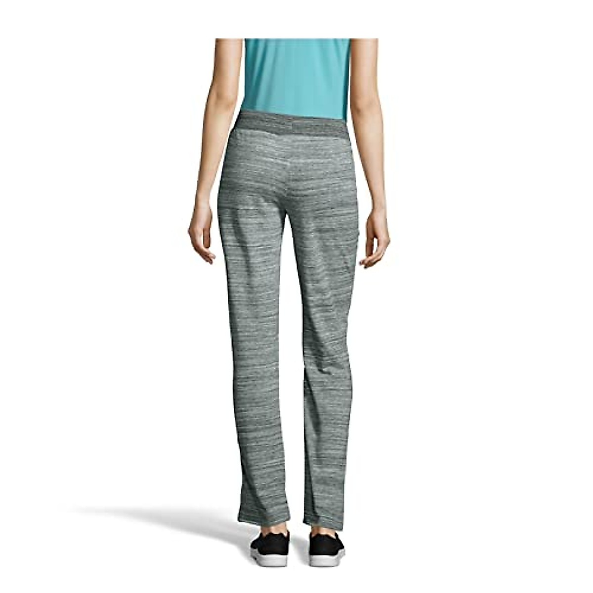 Hanes Women's French Terry Pant, Black Space Dye, XX-Large