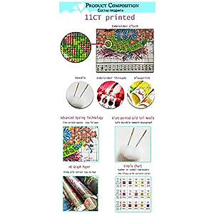Joy Sunday Cross Stitch Kits Stamped Full Range of Embroidery Starter Kits for Beginners DIY 14CT 2 Strands -Wolf(Printed) 18.5×21.7 inch