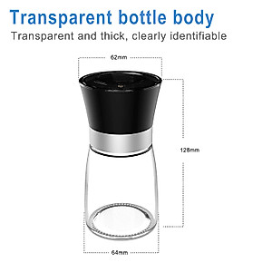 TINGFENG Epare Salt or Pepper Grinder, Best Spice Mill One Handed Pepper Grinder, Mini Unicorn Pepper Grinder( 1P) (Black)