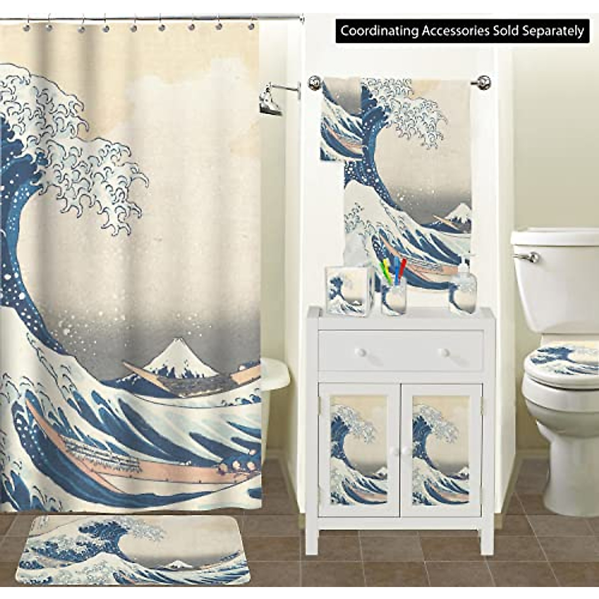 YouCustomizeIt Great Wave Off Kanagawa Finger Tip Towel - Full Print