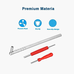 Riseuvo Valve Stem Puller Installer Tool - 10pcs TR412, 6pcs TR413, 6pcs TR414 Tire Snap in Short Rubber Valve Stem, 4 Way Valve Core Remover, Single Head Tire Valve Core Remover Installer Tool