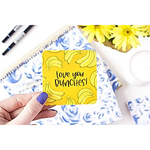 bloom daily planners Lunch Box Note Card Deck - Cute Sentimental Quote Cards for Kids - Set of Thirty 3" x 3" Cards - Assorted Designs