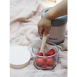 BEABA Second Stage Silicone Spoons for Self Feeding Babies, The Original Soft Tip Silicone Spoons, BPA Lead Phthalate and Plastic Free, Great Gift Set (4 Pack) (Sage)