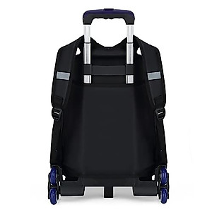 Cartoon Rolling Backpack Boys and Girls Roller Travel Bag with Wheels, Detachable College Laptop Luggage Vacation Backpacks