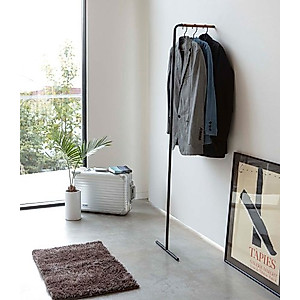Yamazaki Home Leaning Slim Hanger, Space Saving | Steel | Coat Rack, One Size, Black