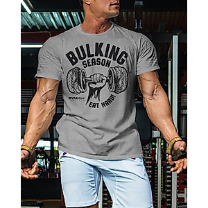 Bulking Season Gym Shirt, Motivational Workout T-Shirts (XL, Bulking Season V2 Grey)