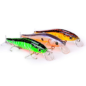 PROBEROS Minnow Bass Fishing Lures - Jerkbait Sinking Lure Set Hard Baits Crankbait for Trout Catfish Musky Bluegill Fishing Plug 6Pcs/kit
