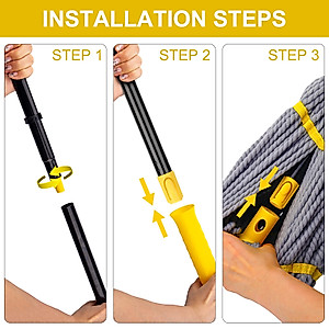 Self Wringing Twist Mop, Wet Mop for Floor Cleaning with 57 " Long Handle, Heavy Duty Floor Mop for Hardwood Vinyl Tile Marble Laminate Home Office Kitchen, Gray